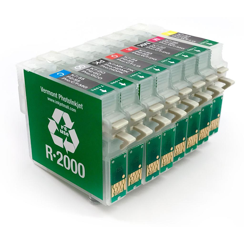 Refillable Cartridge - Epson R2000 - Set 9 with syringes | InkjetMall